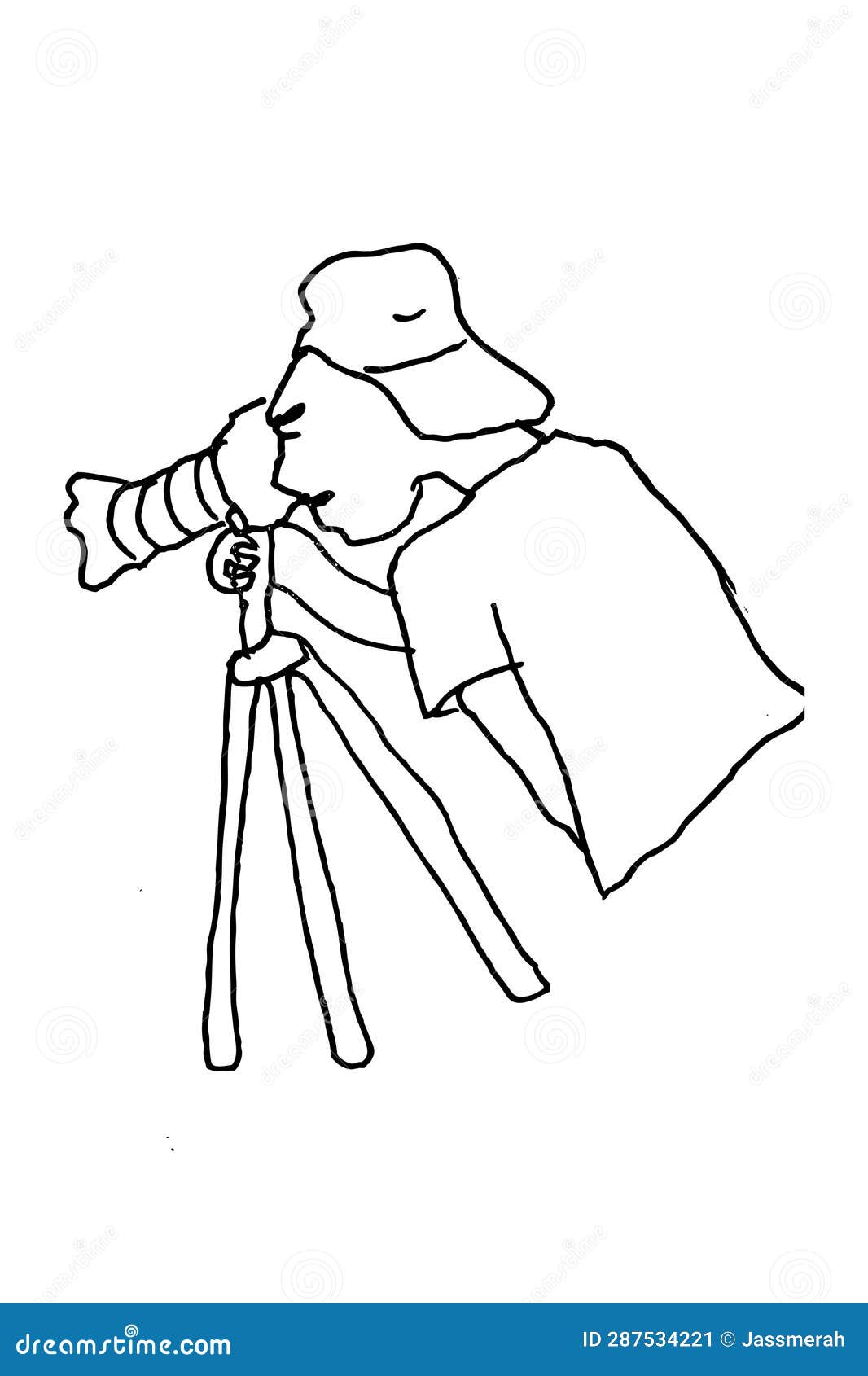 Photographer Man, Simple Hand Draw Sketch Vector, Isolated on White ...