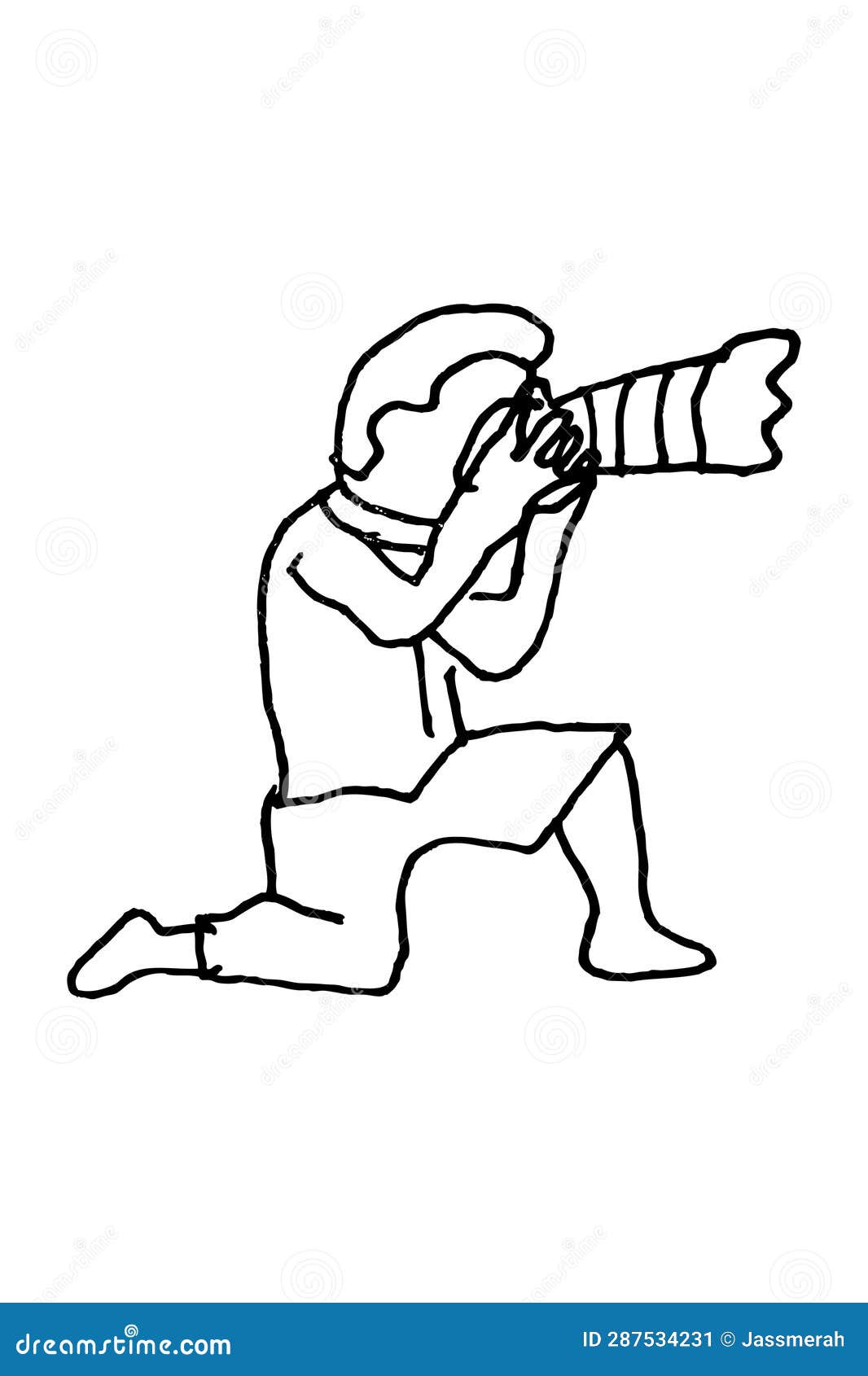 Photographer Man, Simple Hand Draw Sketch Vector, Isolated on White ...