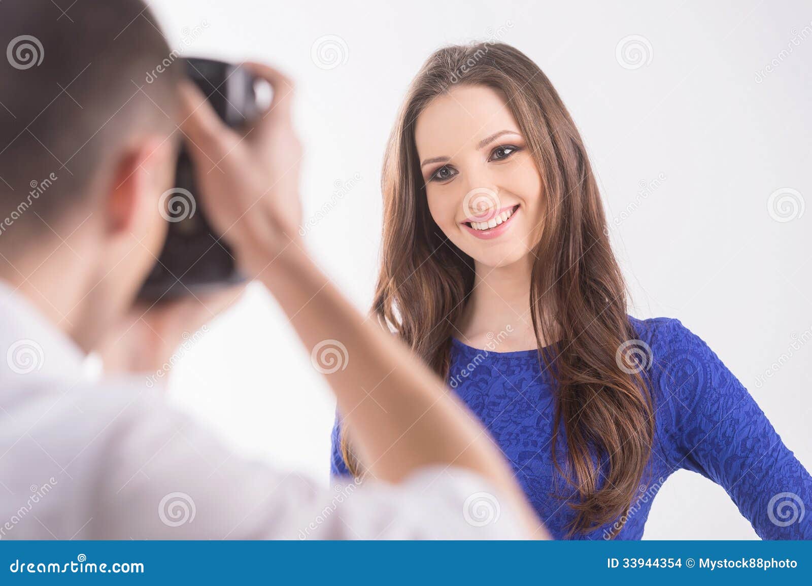 Photographer and model. stock photo. Image of positivity - 33944354