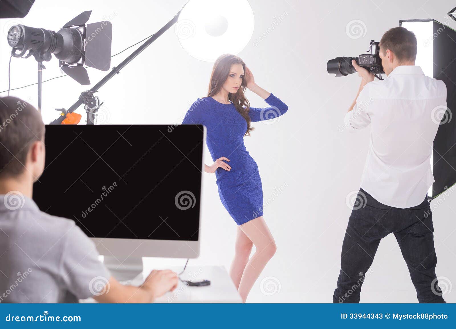 Photographer and Model at Studio. Stock Image - Image of shooting ...