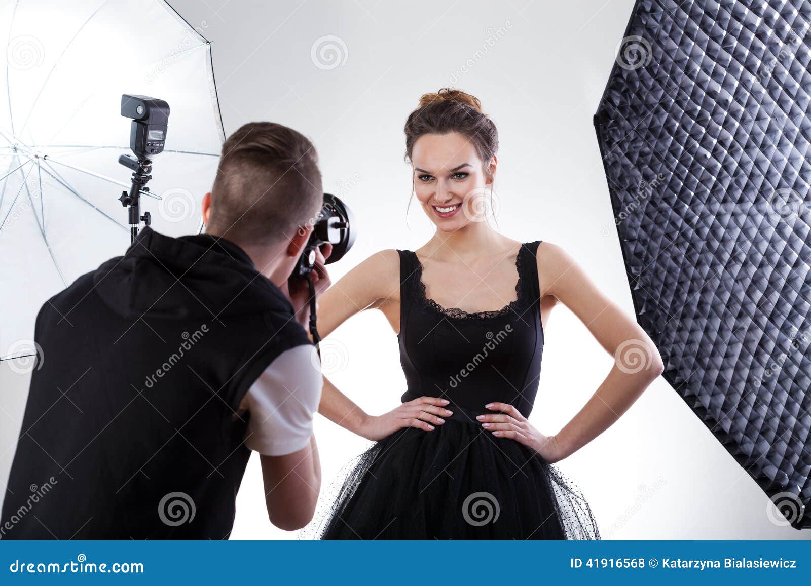 Photographer and Model Working Together Stock Photo - Image of looking ...