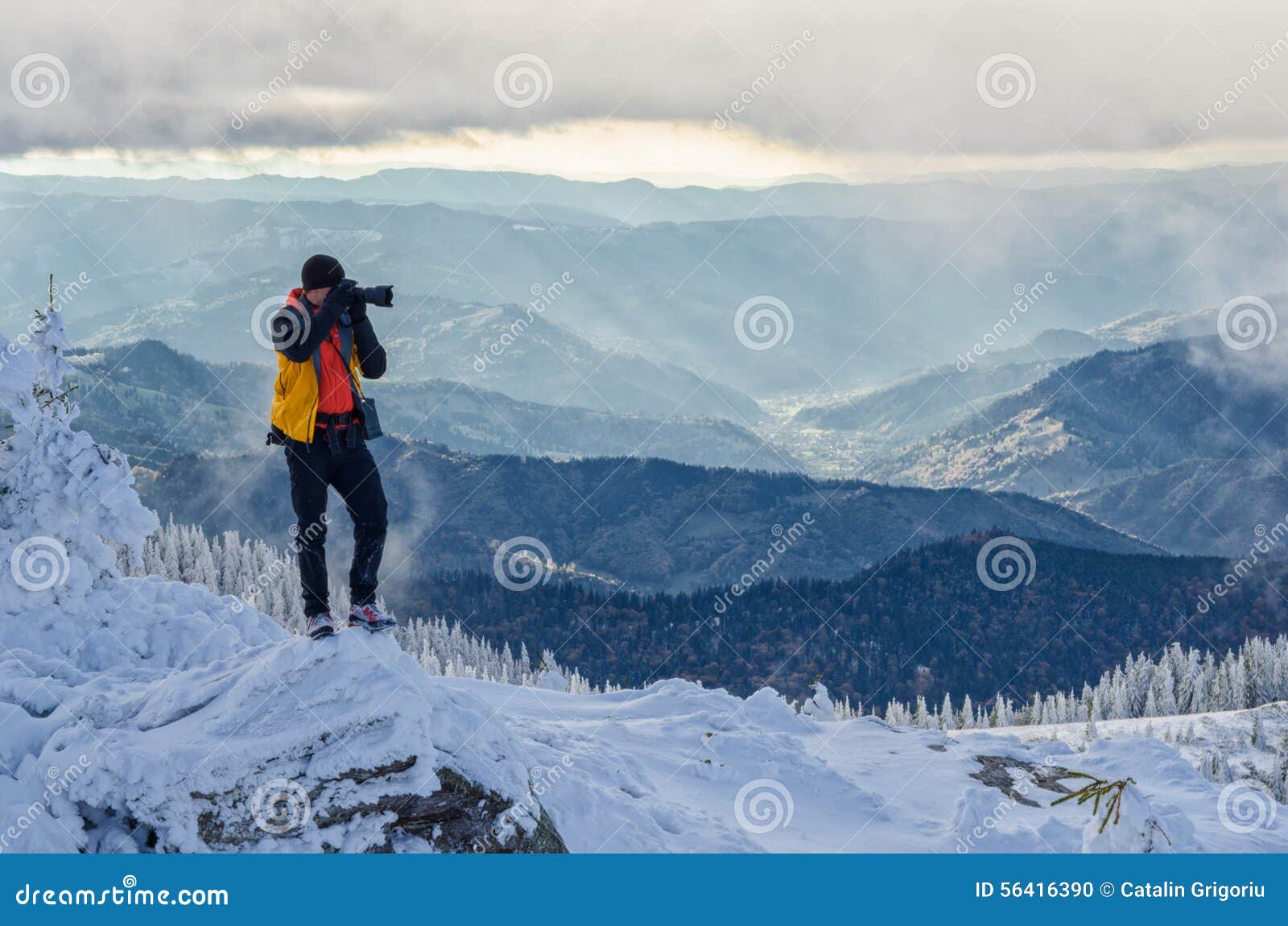 Photographer in the Mountains Stock Photo - Image of ridge, people ...