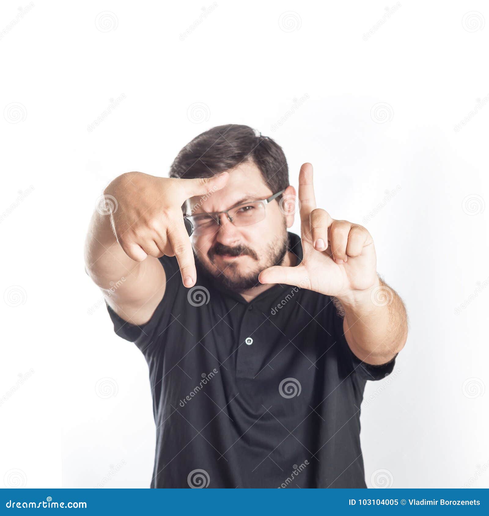 Photographer or Operator Checking Composition in His Frame Border by ...