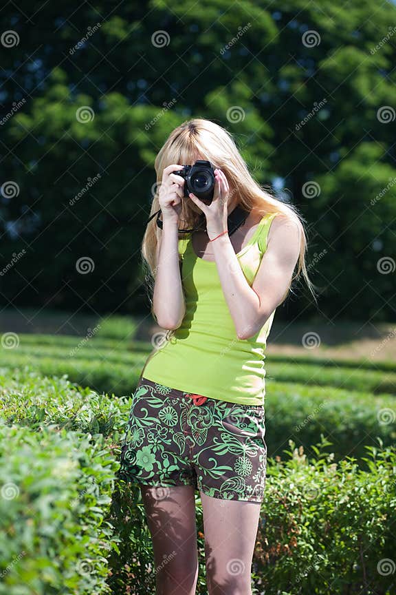 Photographer in park stock image. Image of look, outdoor - 19935739