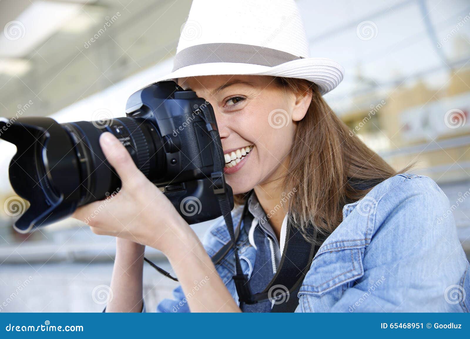 Photographer during Photo Session Stock Image - Image of reporter ...