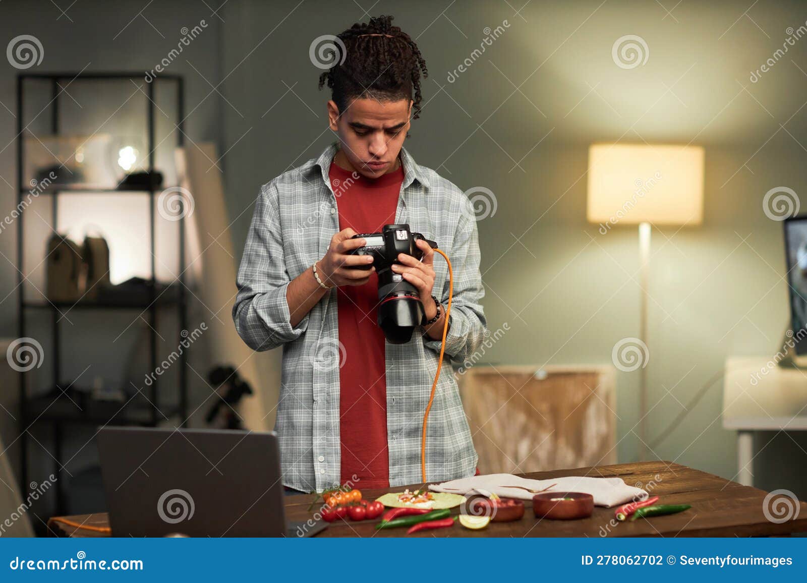 Photographer Photographing Still Life in Studio Stock Photo - Image of ...
