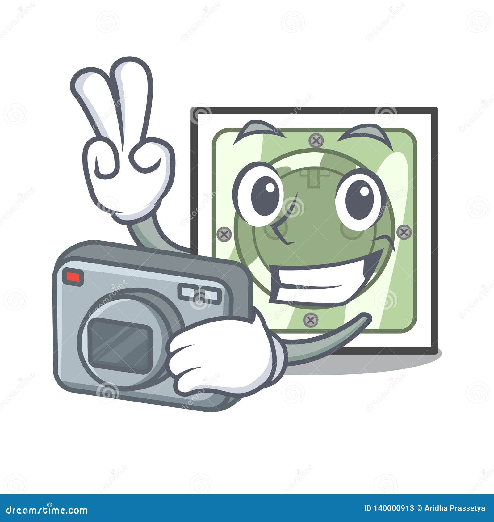 Photographer Power Socket on Wooden Cartoon Table Stock Vector ...