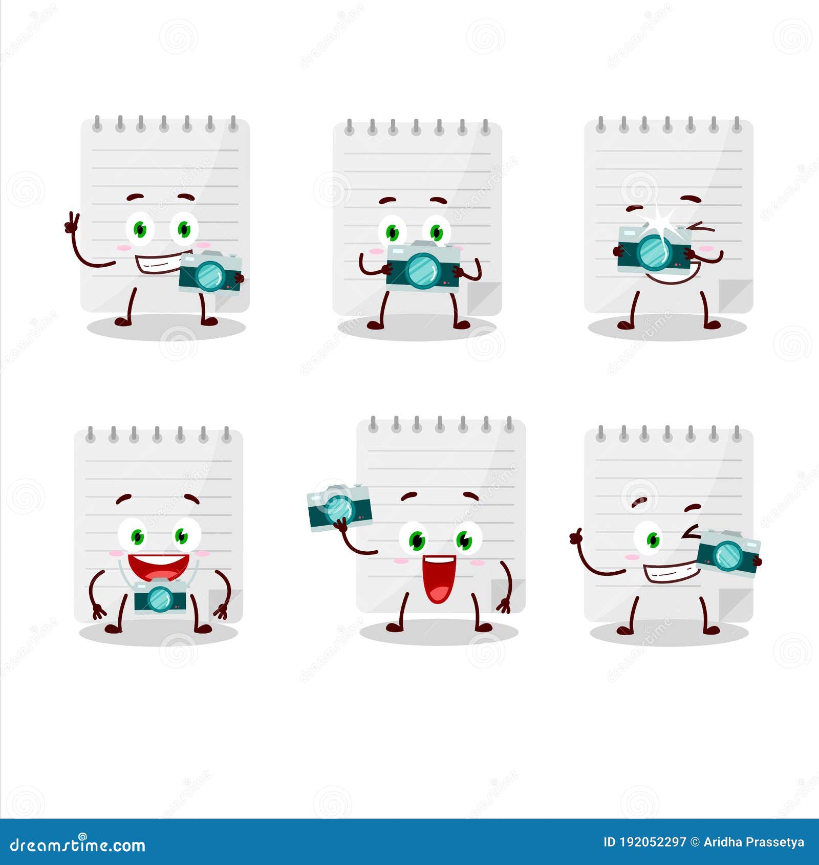 Photographer Profession Emoticon with Sticky Notes Cartoon Character ...