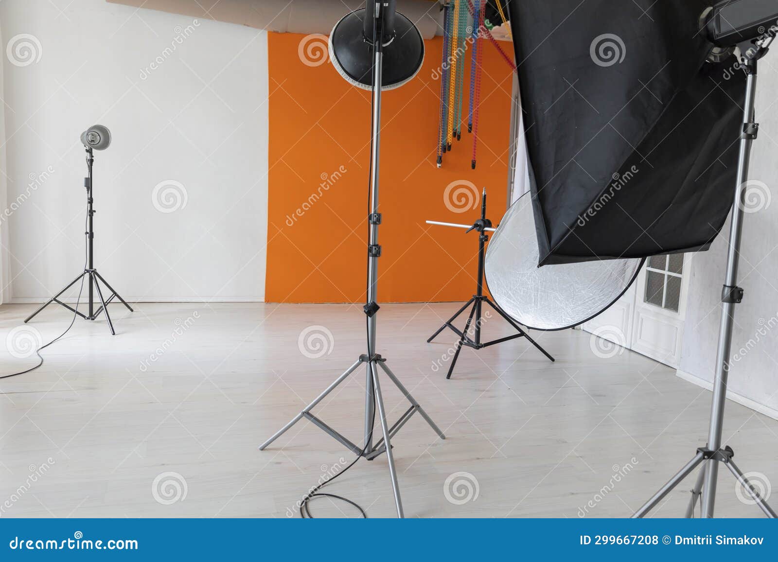 Photographer S Flash Equipment in the Interior of a Photo Studio Stock ...