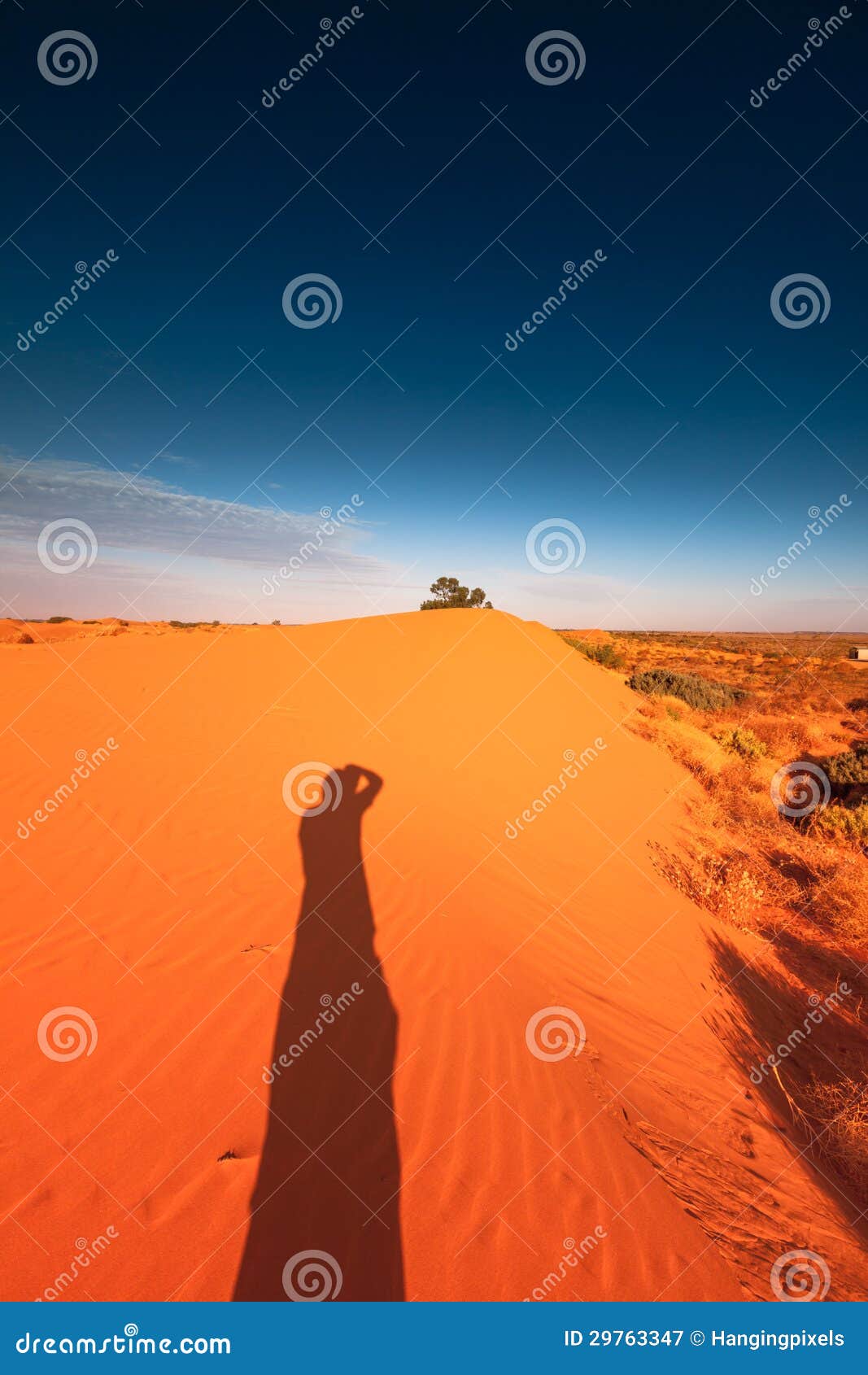 Red Sand Dune with Ripple and Blue Sky Stock Image - Image of blue ...