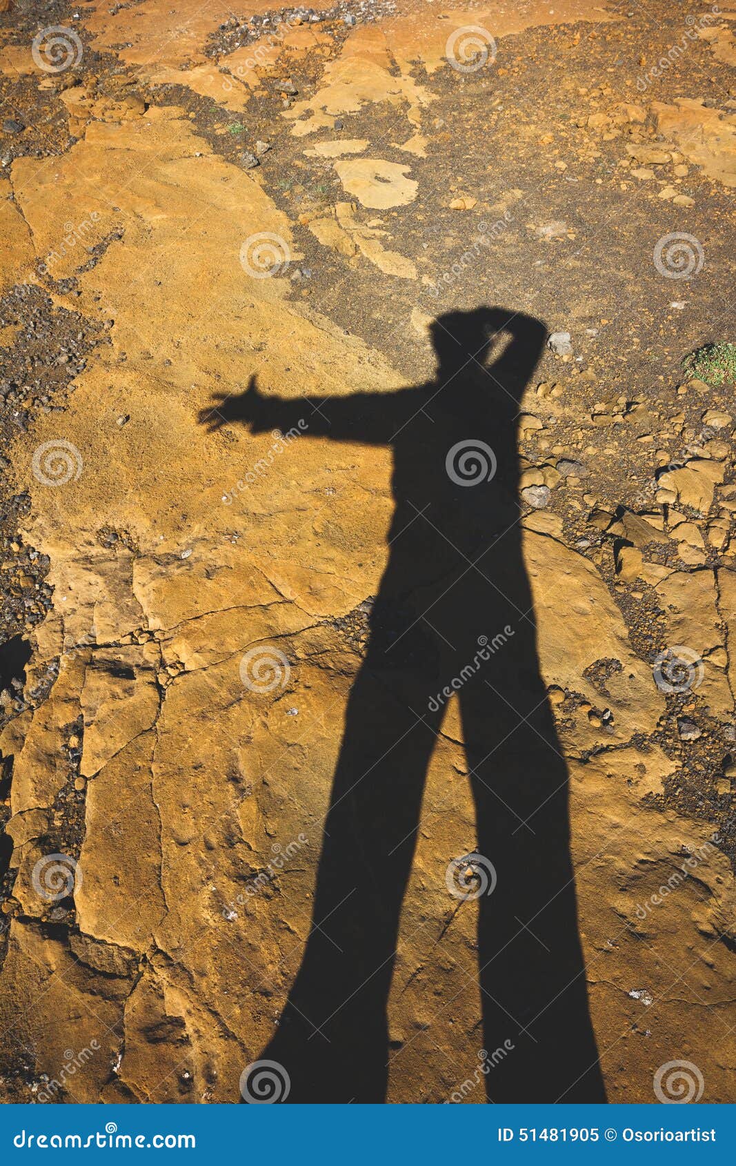 Photographer Shadow with Rock Background Stock Image - Image of rock ...