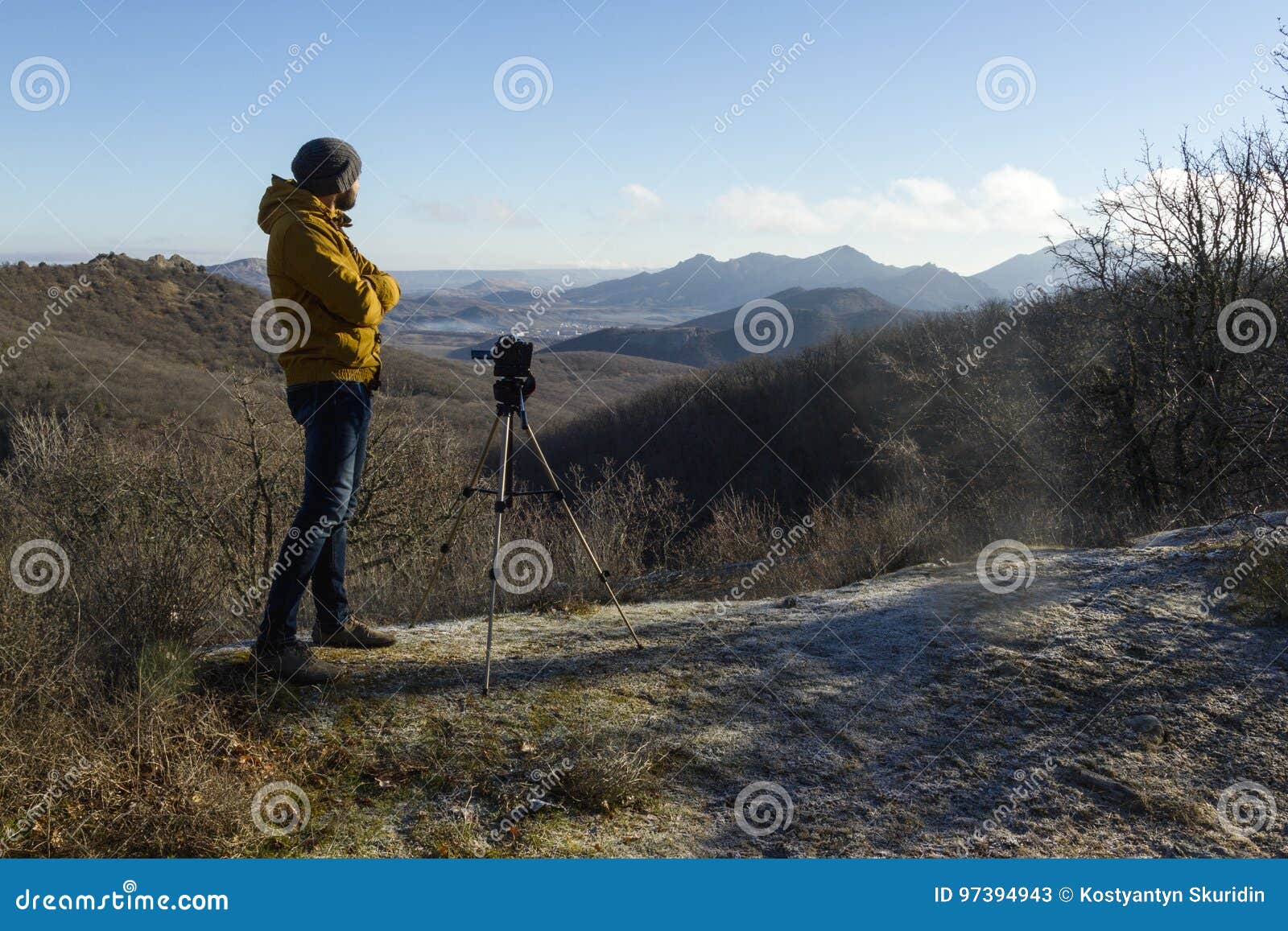 Photographer Shoot Landscape Stock Image - Image of sunrise, young ...