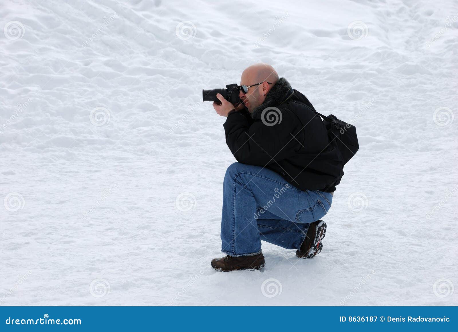 Photographer Shooting in Snow Stock Image - Image of shooting, exercise ...
