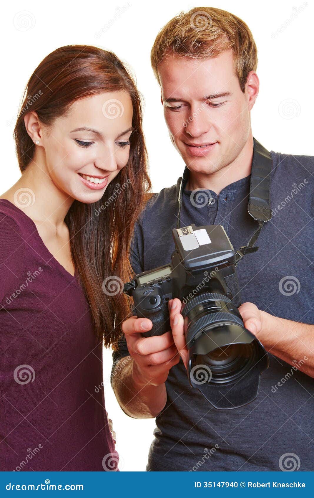 Photographer Showing Model Images Stock Photo - Image of business ...