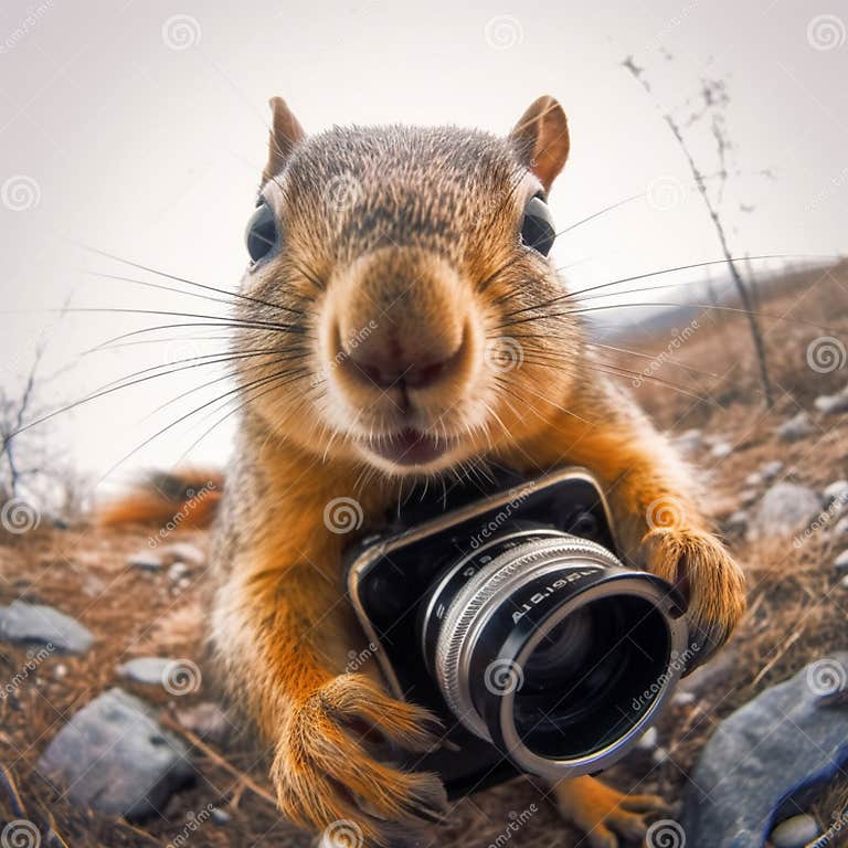 Photographer Squirrel, 360 Degrees Camera, AI Generative Stock Image ...
