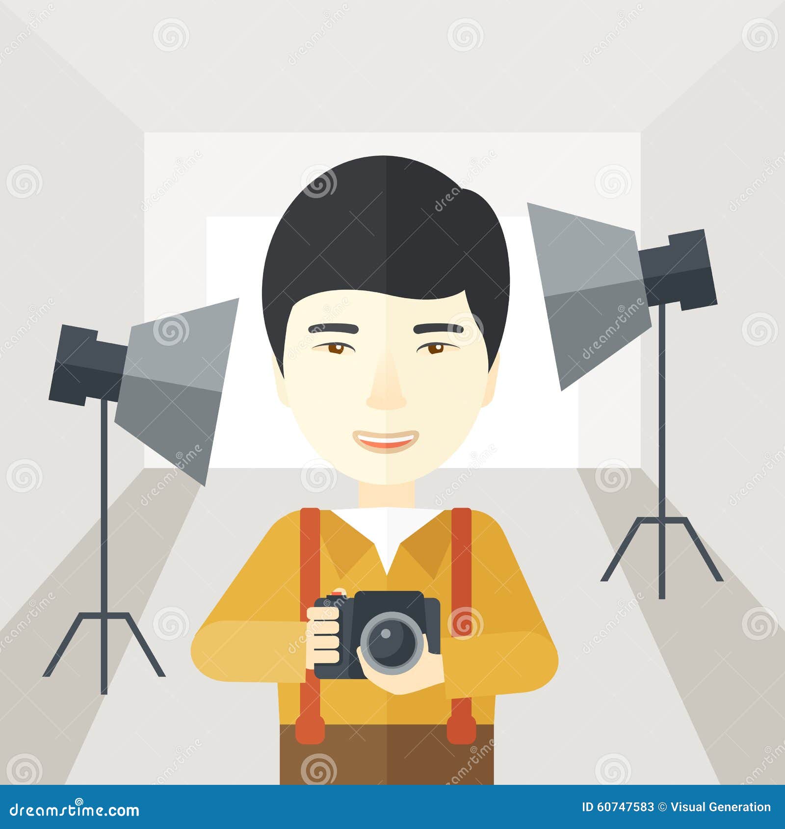 Photographer in studio stock vector. Illustration of cartoon - 60747583
