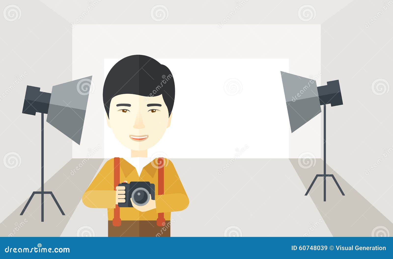 Photographer in studio stock vector. Illustration of artistic - 60748039