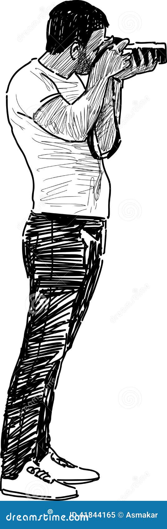 Photographer Takes a Picture Stock Vector - Illustration of occupation ...