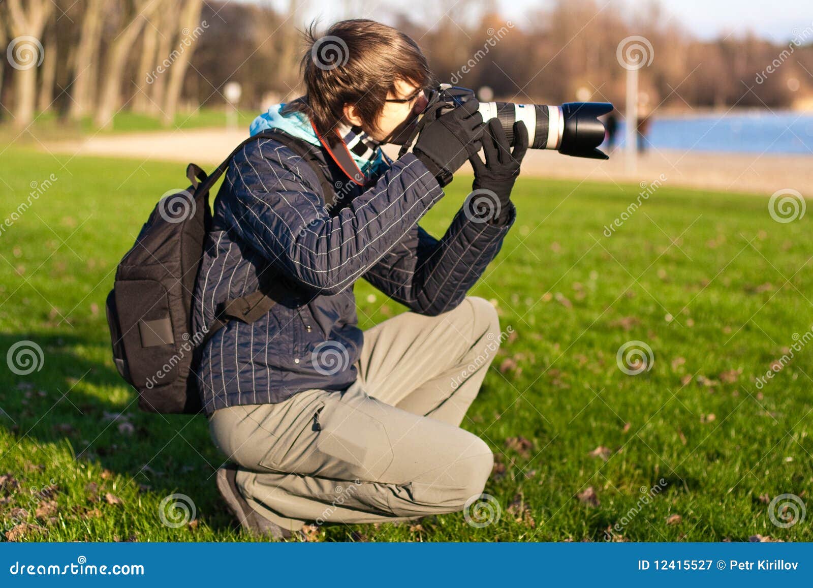 Photographer Taking Picture. Outdoor Stock Image - Image of profession ...
