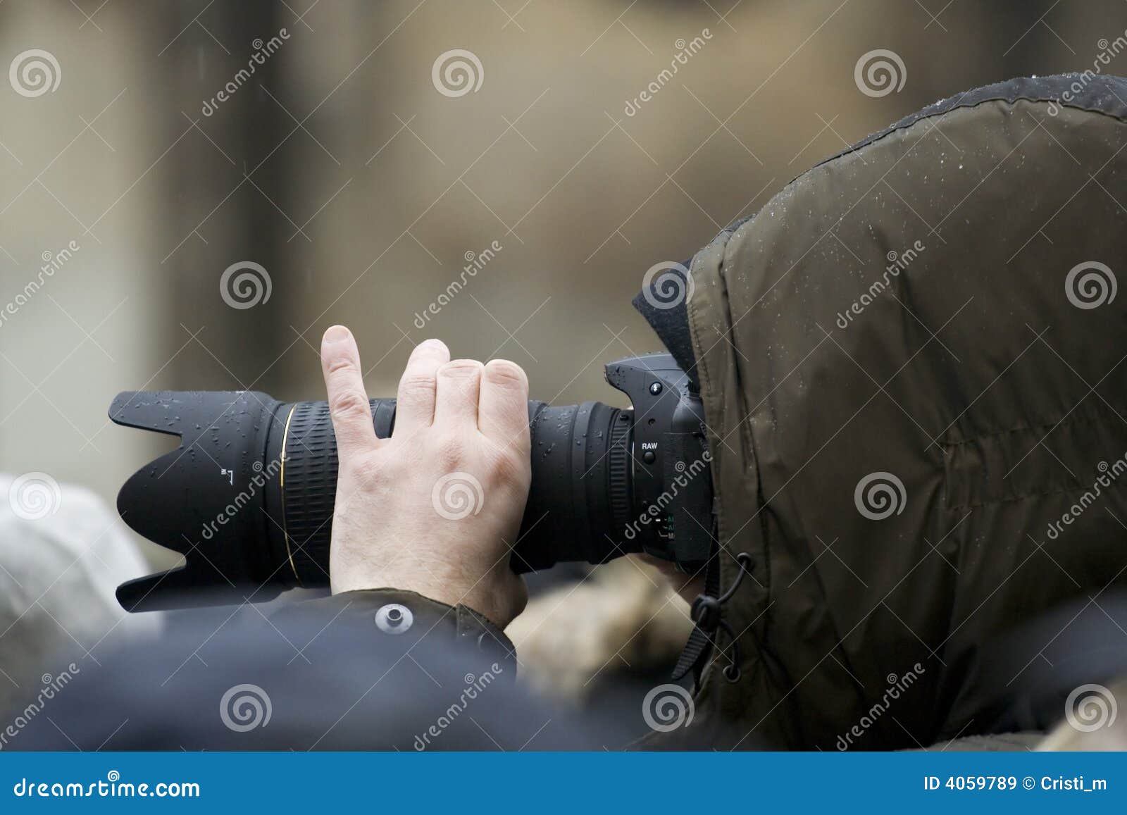 Photographer with Telephoto Lens Stock Image - Image of detective ...