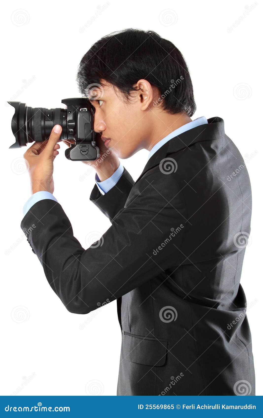 Photographer Using Dslr Camera Stock Image - Image of photograph, look ...