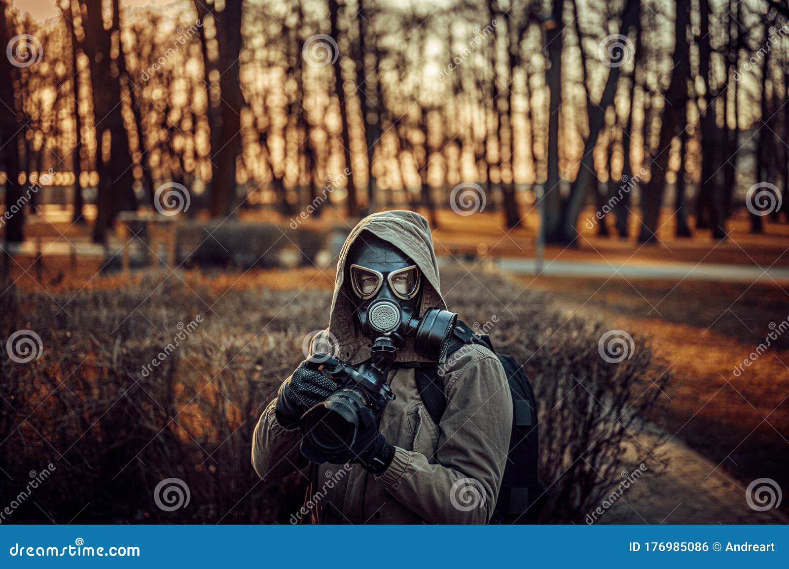 Photographer Wearing Protective Gear Stock Photo - Image of journalist ...