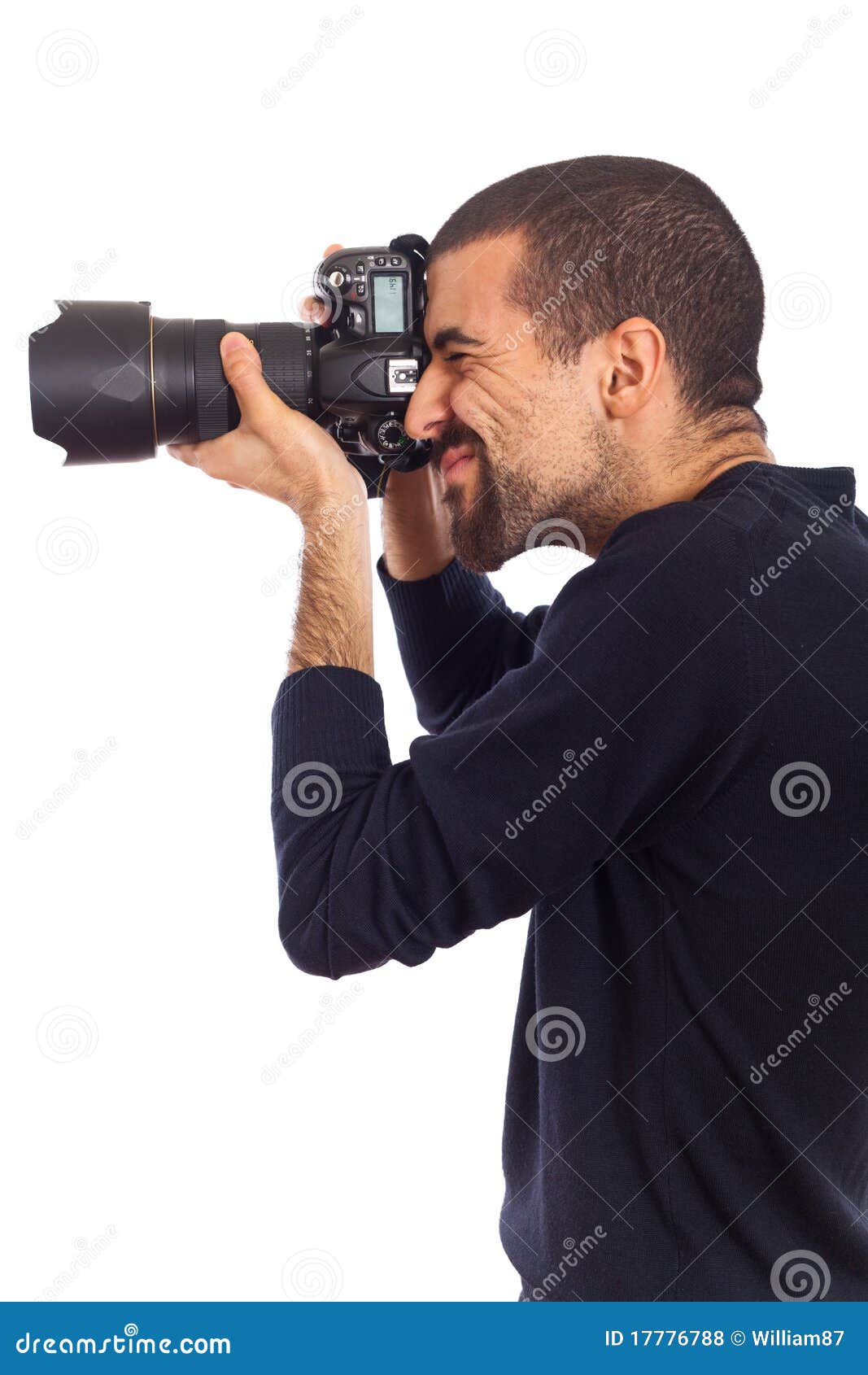 Photographer at Work stock photo. Image of isolated, holding - 17776788