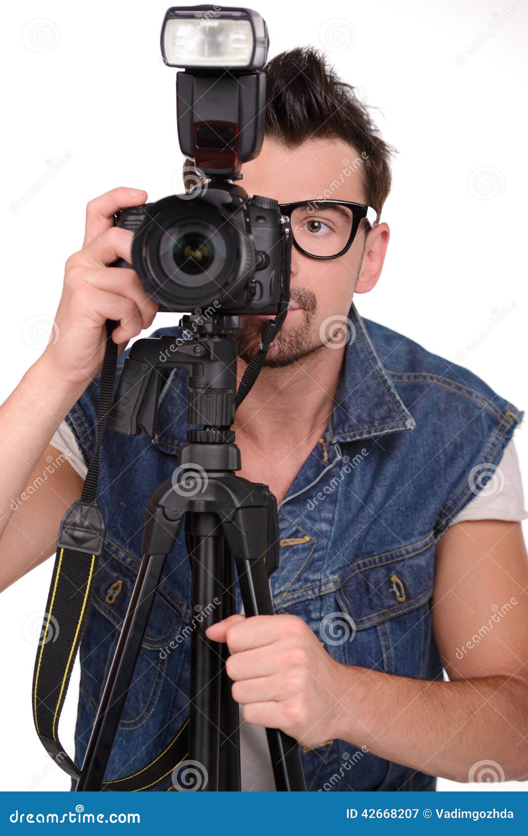 Photographer at Work stock image. Image of portrait, occupation - 42668207