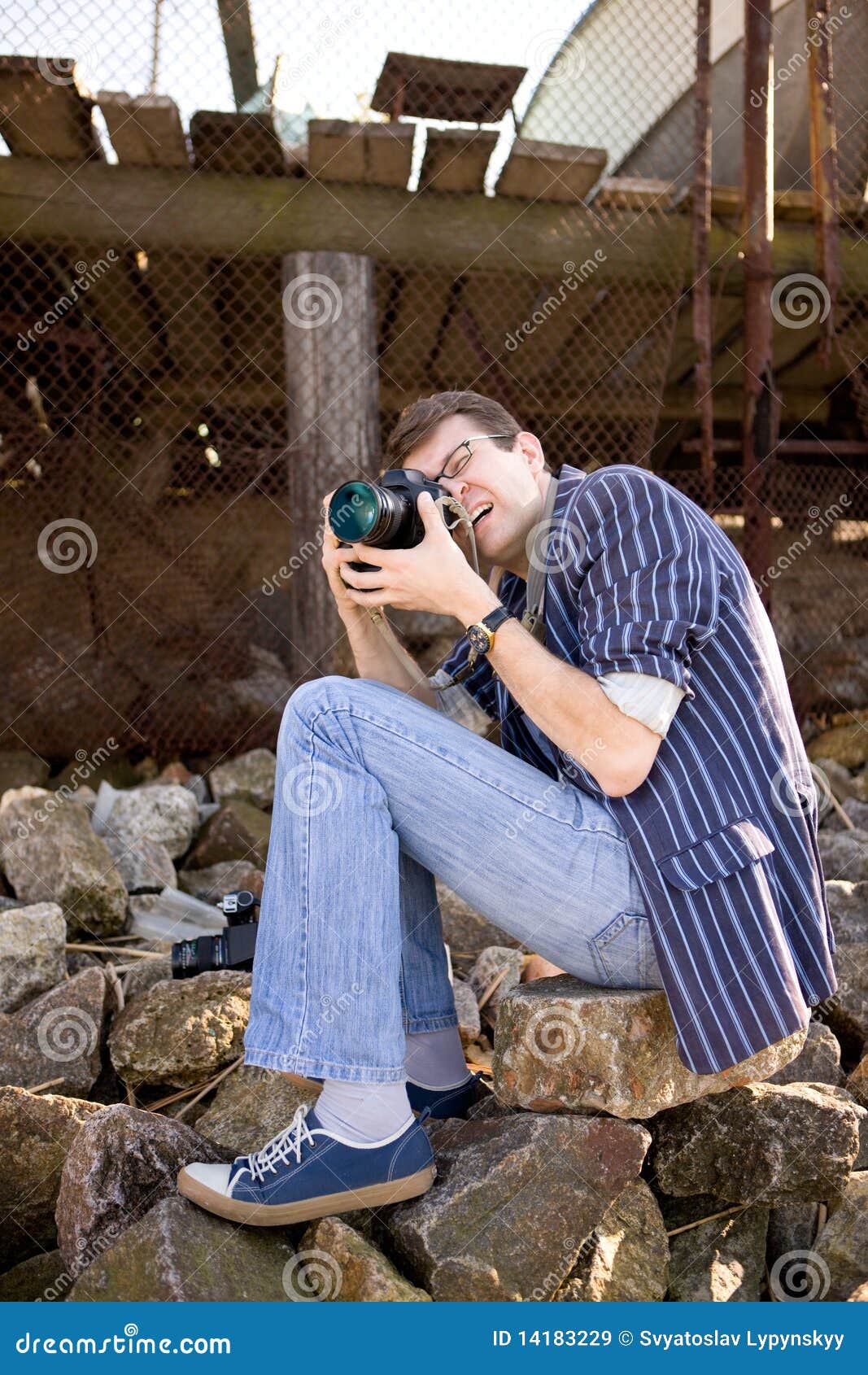 Photographer Work with Camera Stock Image - Image of people, person ...