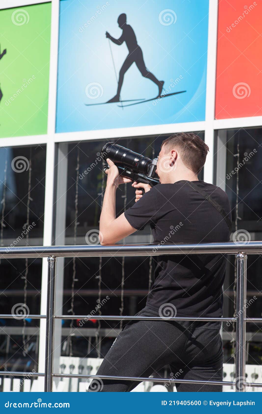 The Photographer at Work, the Photographer Checks the Footage, the ...