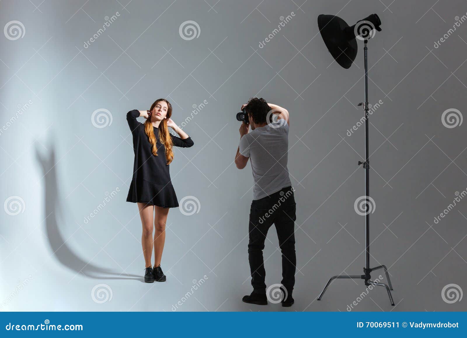 Photographer Working with Model in Studio Stock Image - Image of lens ...