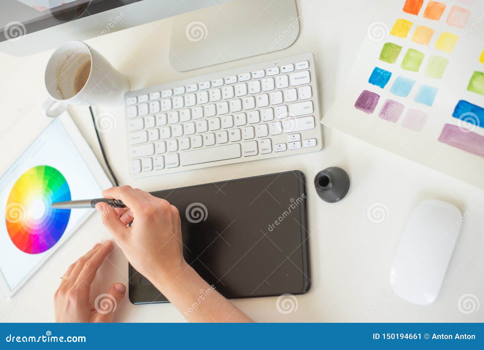 Photographer.working Photo. Working on a Design. at Your Desk. Graphics ...