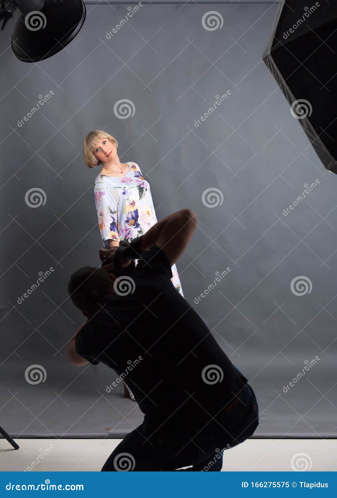 Photographer Works with a Client in the Studio Stock Image - Image of ...