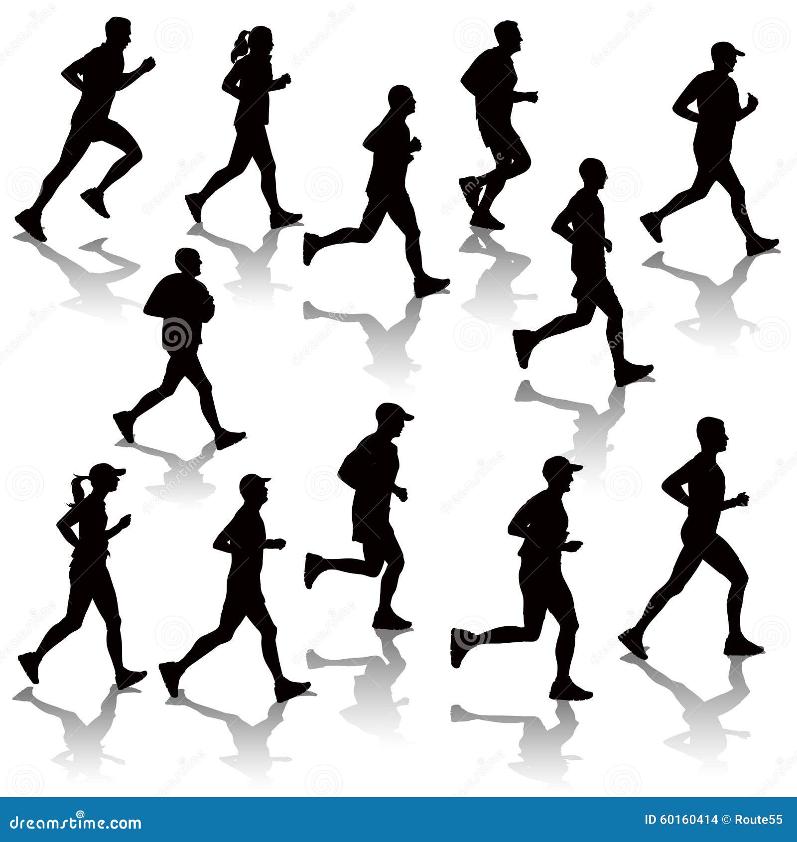 Running people stock vector. Illustration of crowd, race - 60160414