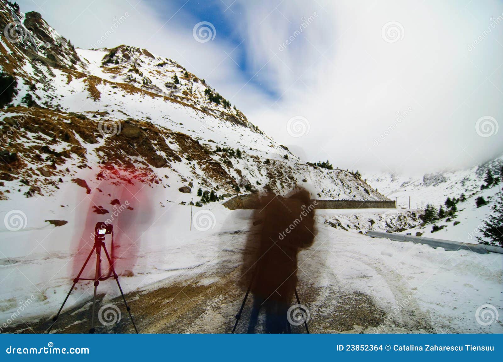Photographers Taking Long Exposures Photos Night Stock Photo - Image of ...
