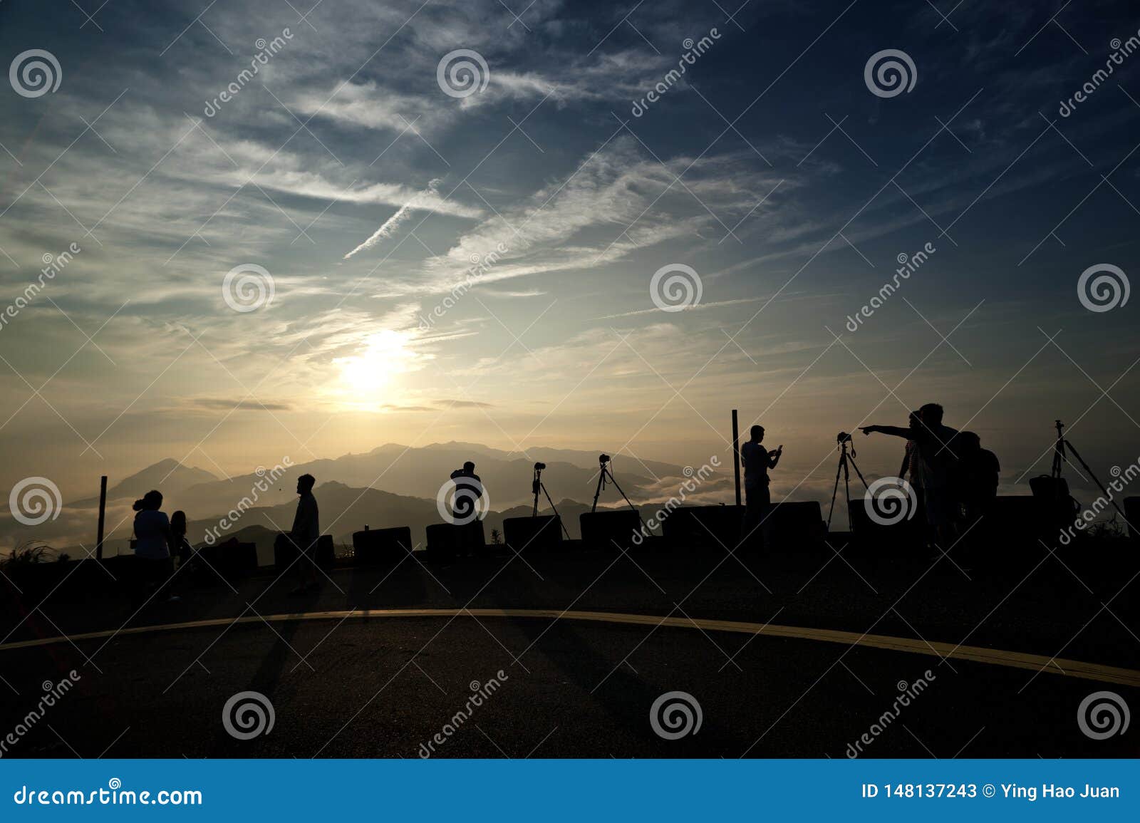 Photographers Waiting for the Sunrise on a Mountain Peak Stock Image ... Photographers Waiting for the Sunrise on a Mountain Peak Stock Image ...
