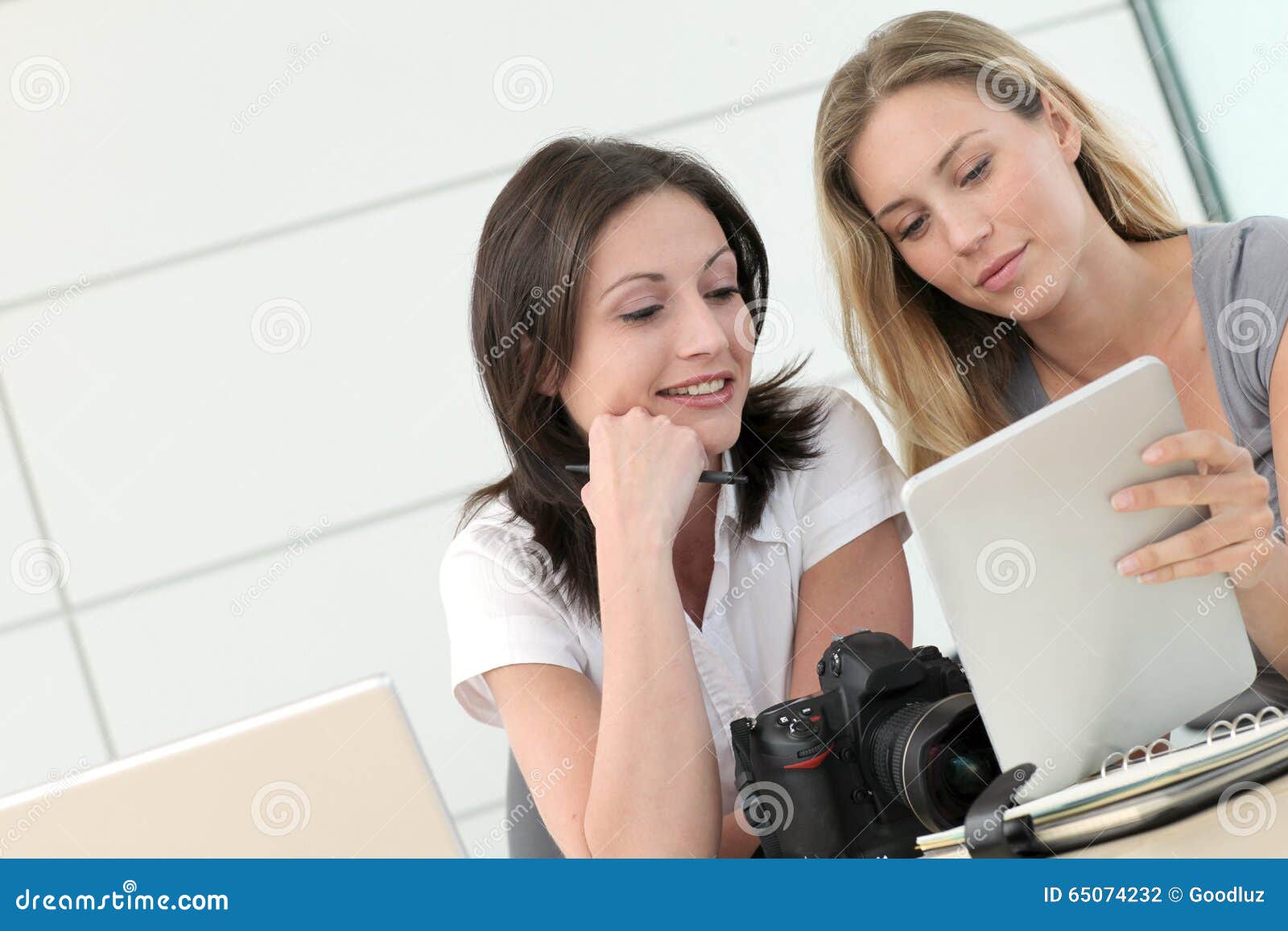 Photographers Working on Post-production Stock Photo - Image of graphic ...