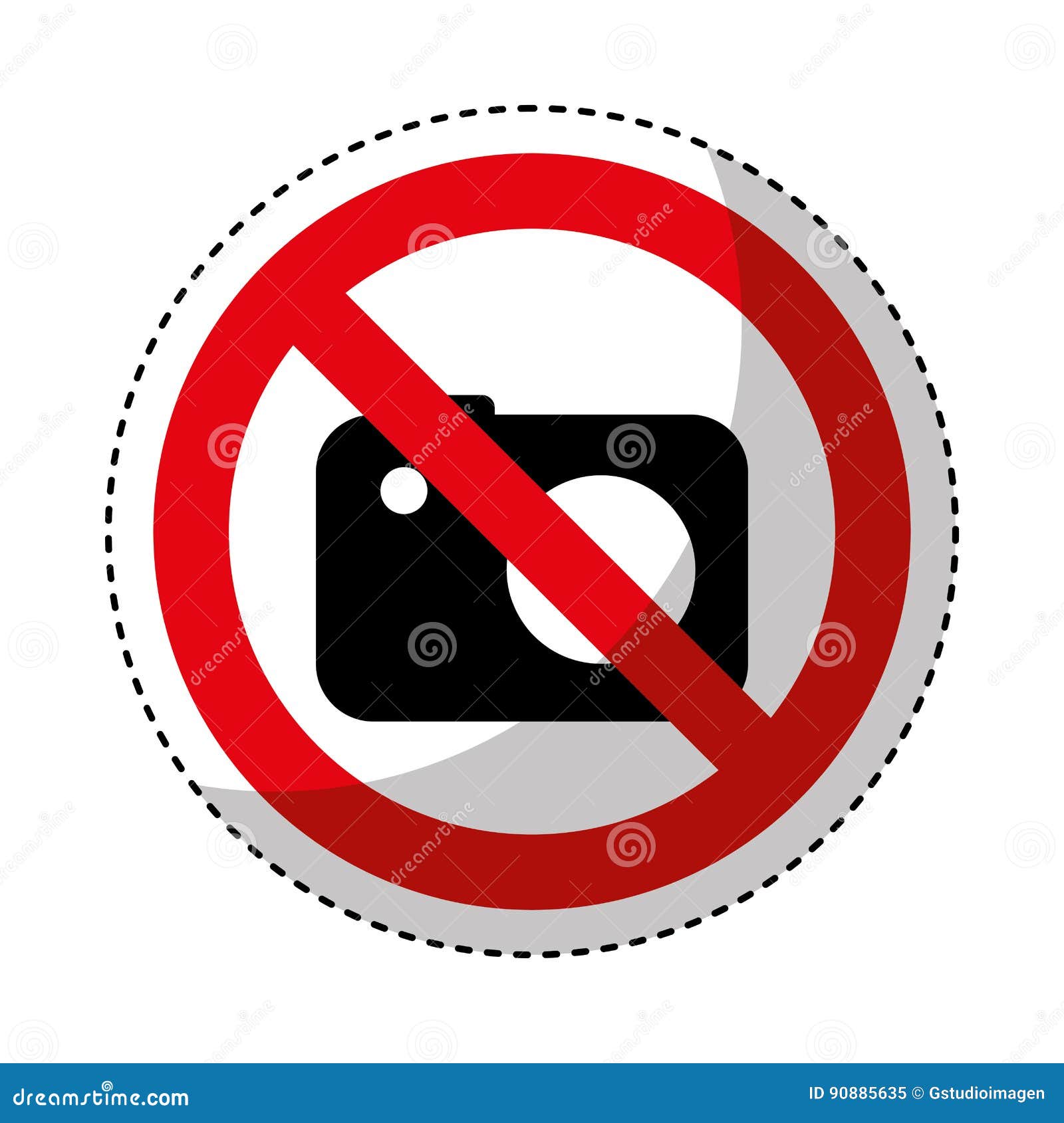 Photographic Camera with Denied Sign Stock Vector - Illustration of ...