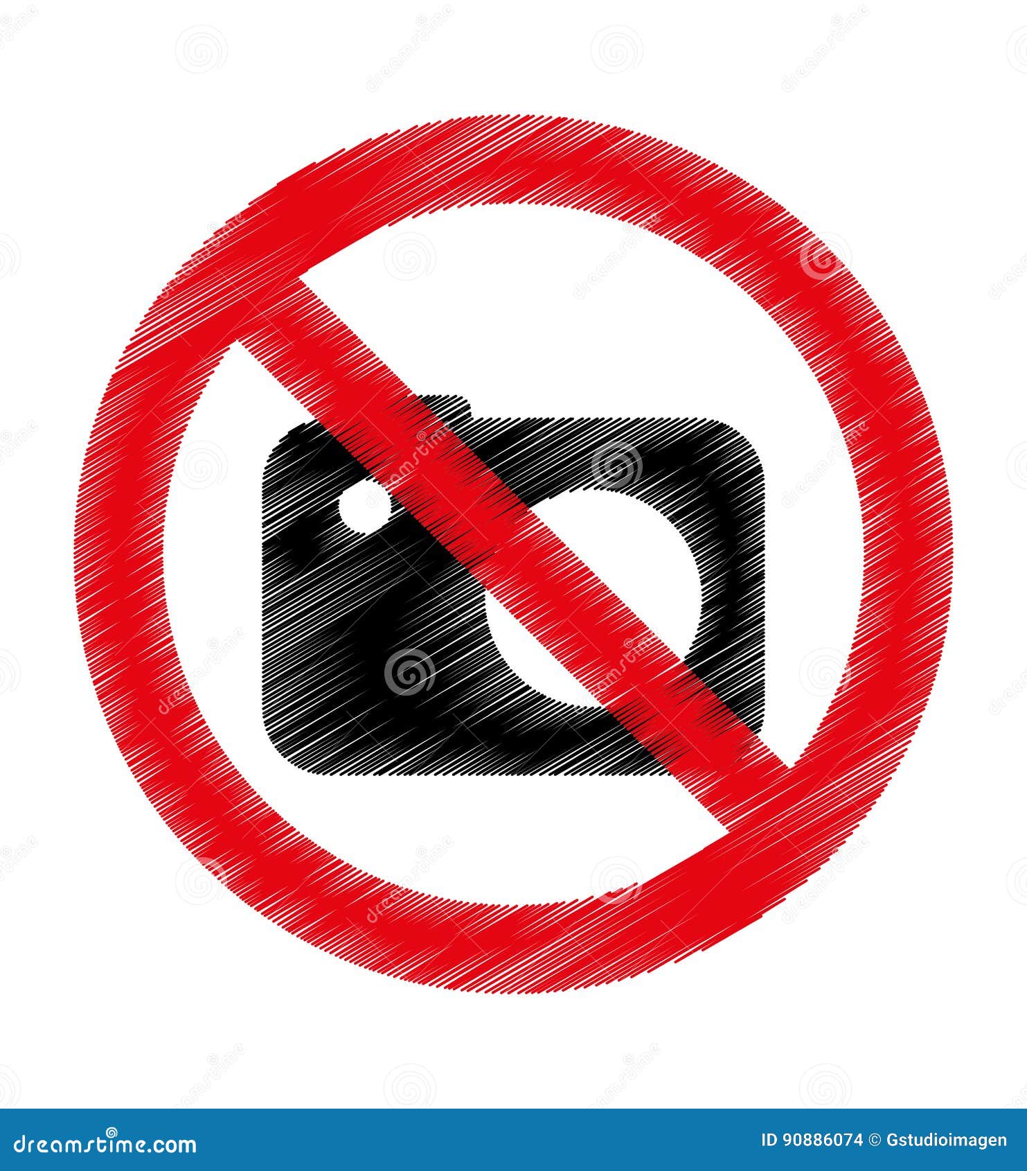 Photographic Camera with Denied Sign Stock Vector - Illustration of ...