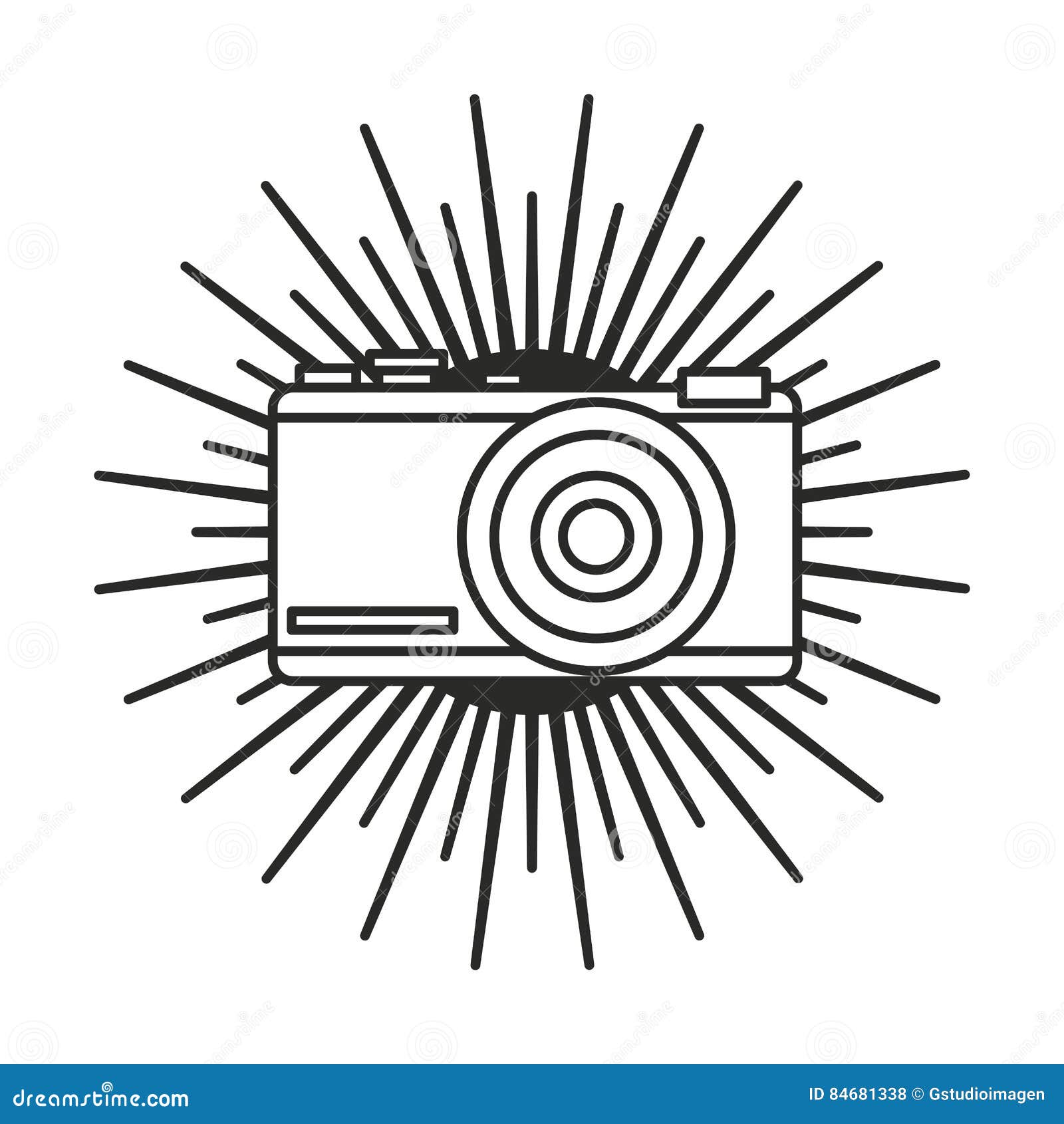 Photographic Camera with Flash Icon Stock Illustration - Illustration ...