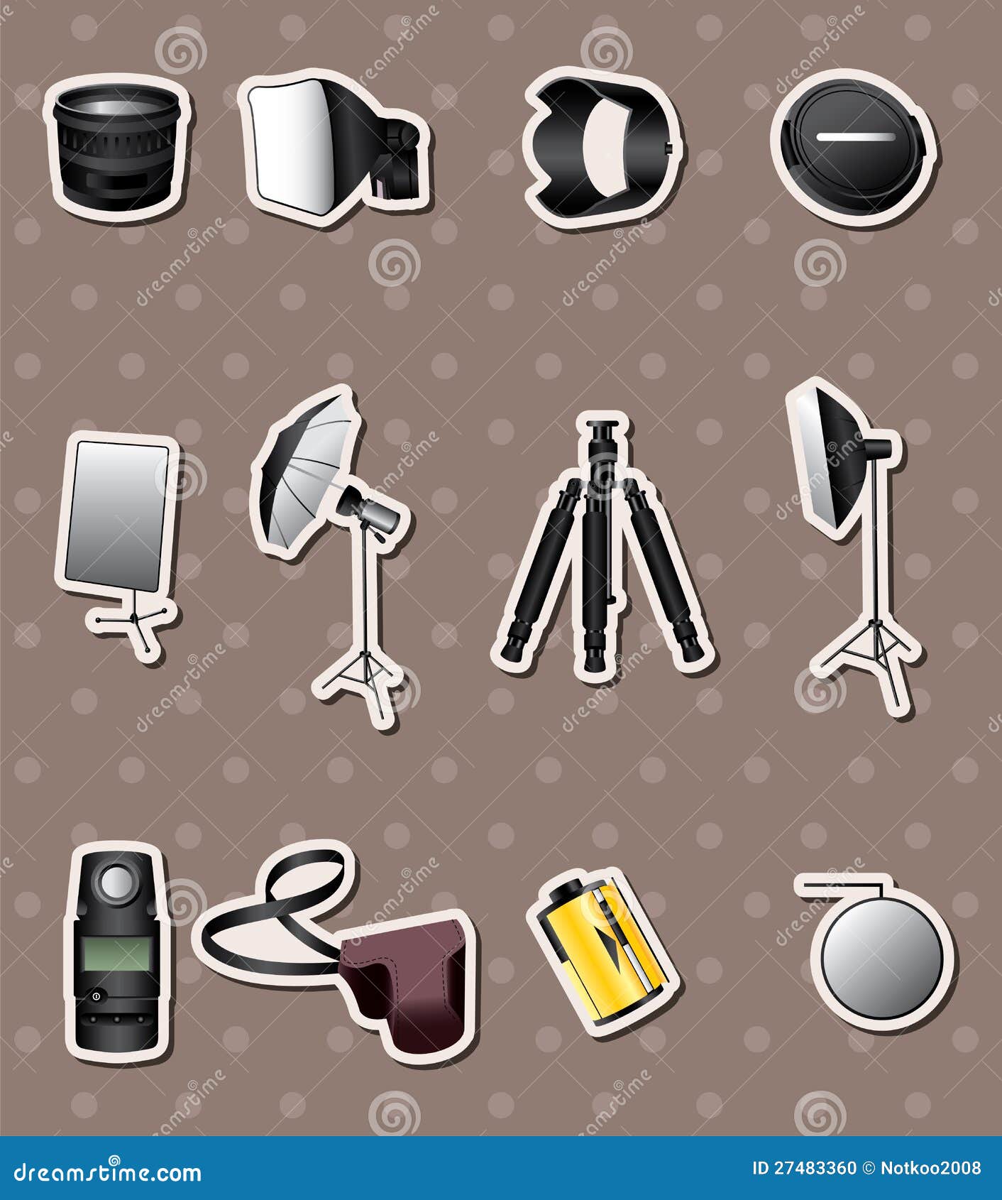 Photographic Equipment Stickers Stock Vector - Illustration of object ...