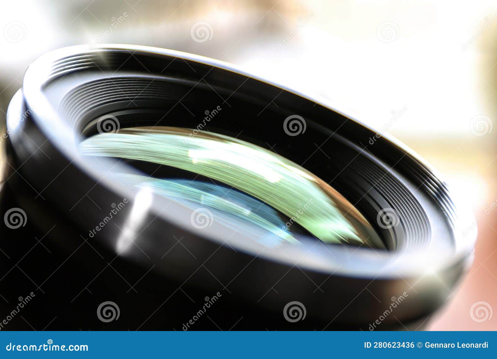 Photographic Lens, Front Glass Reflection Stock Photo - Image of colors ...