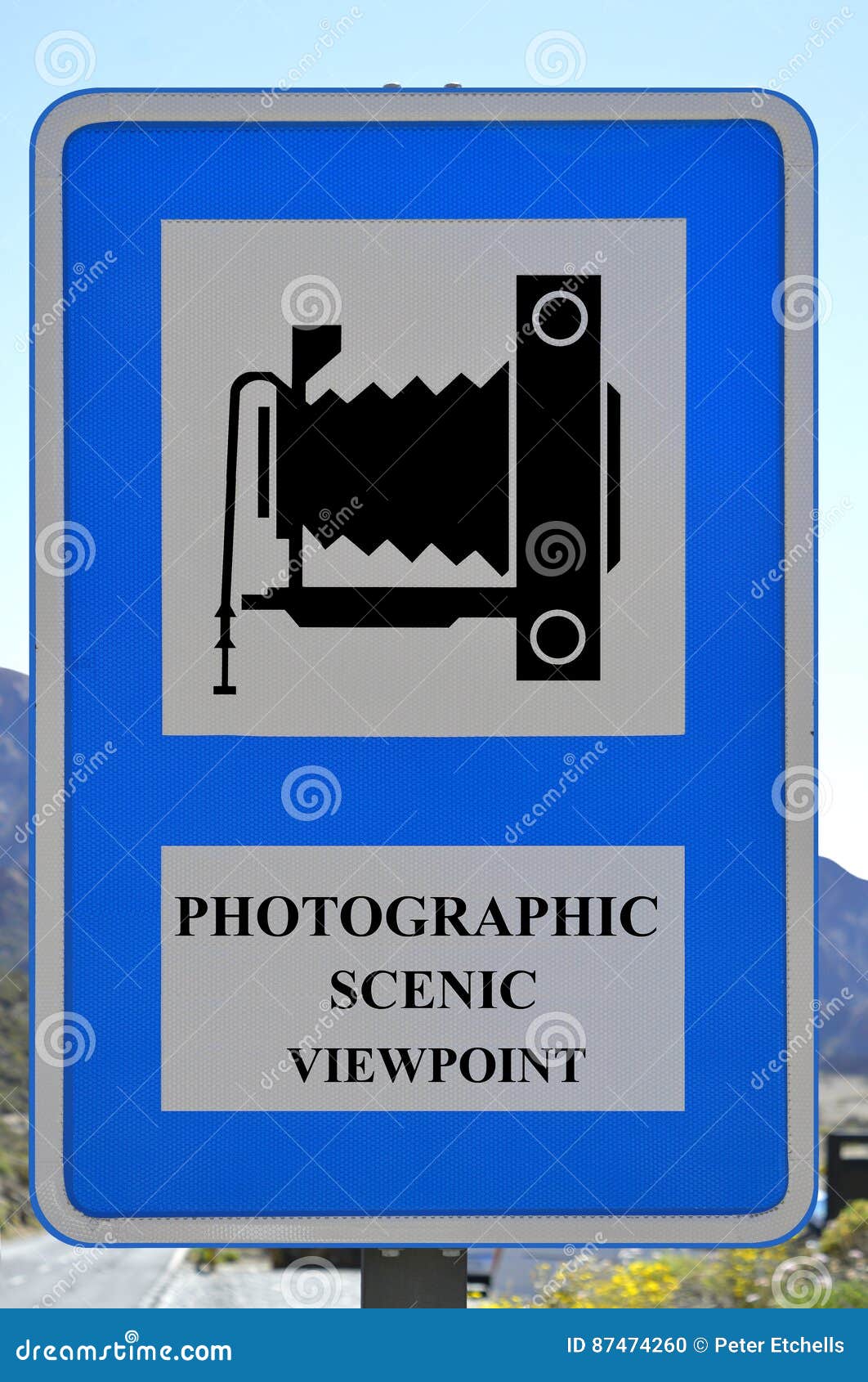 Photographic Scenic Viewpoint Sign Stock Illustration - Illustration of ...