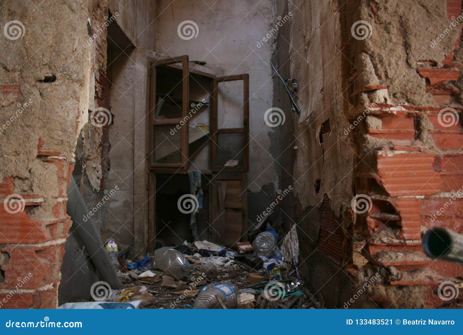 DESTROYED ROOM stock image. Image of broken, building - 133483521