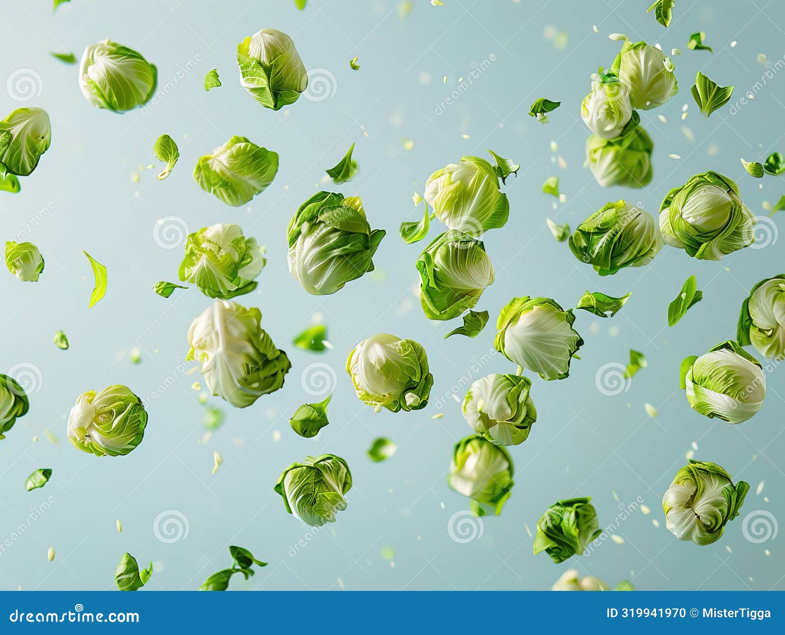 Photography of BRUSSELS SPROUTS Falling from the Sky, Hyperpop Colour ...