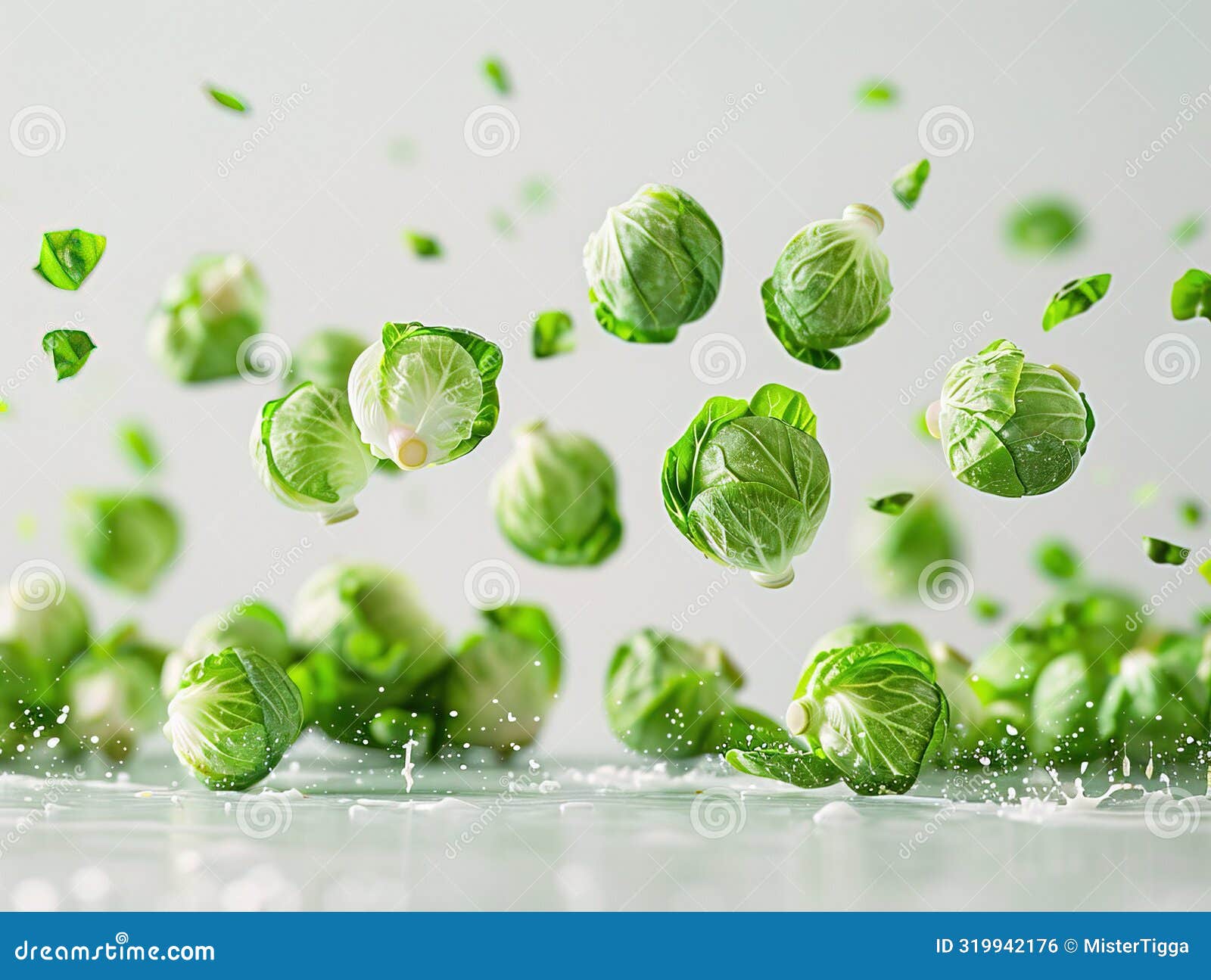 Photography of BRUSSELS SPROUTS Falling from the Sky, Hyperpop Colour ...