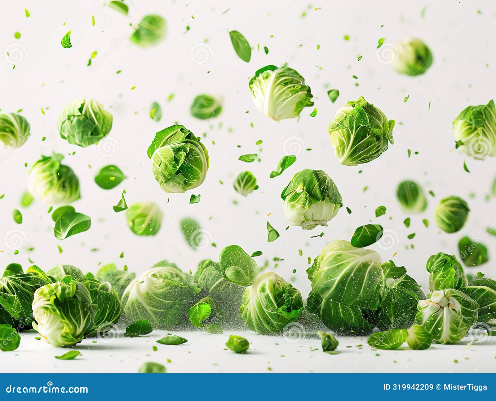 Photography of BRUSSELS SPROUTS Falling from the Sky, Hyperpop Colour ...