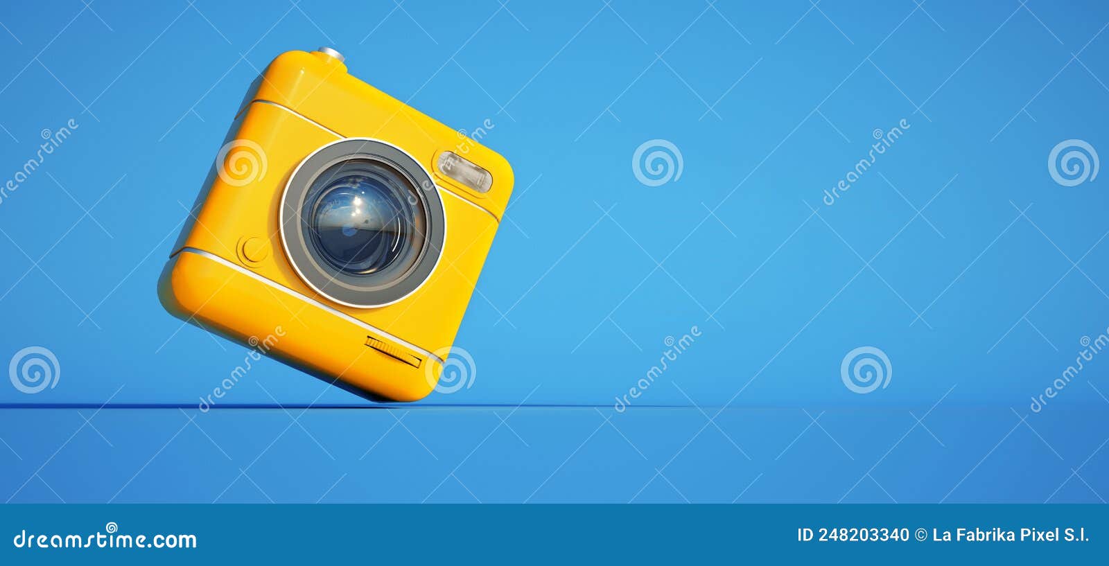 Photography Camera Blue and Yellow Stock Illustration - Illustration of ...
