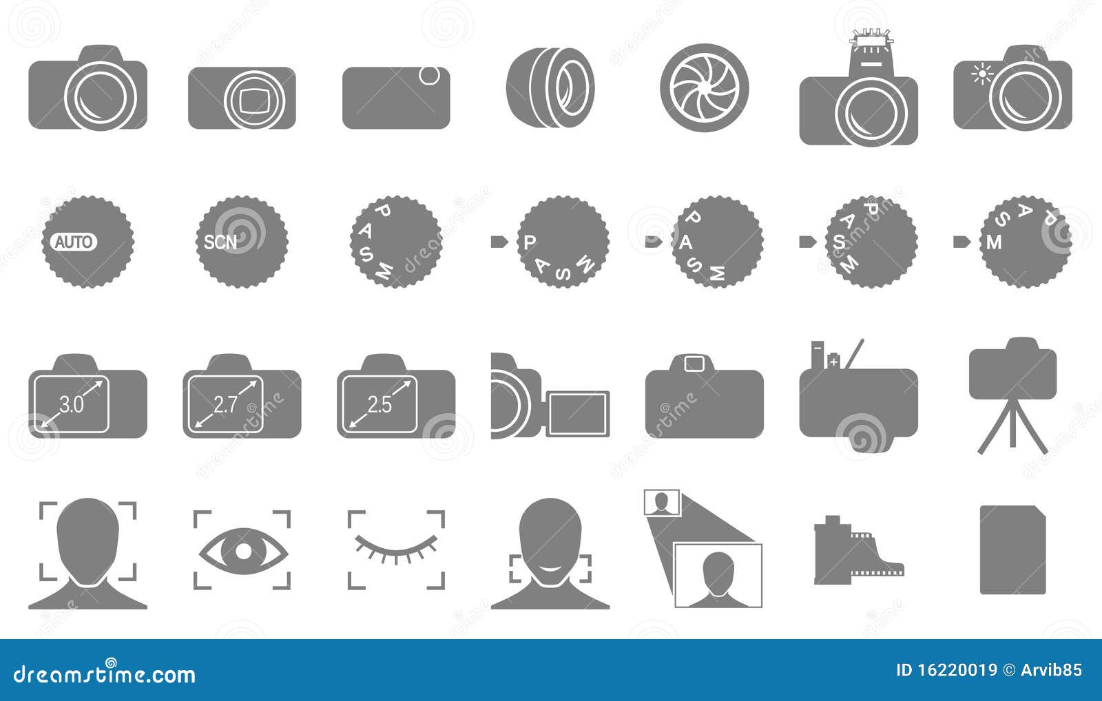 Photography and Camera Icons Stock Vector - Illustration of equipment ...