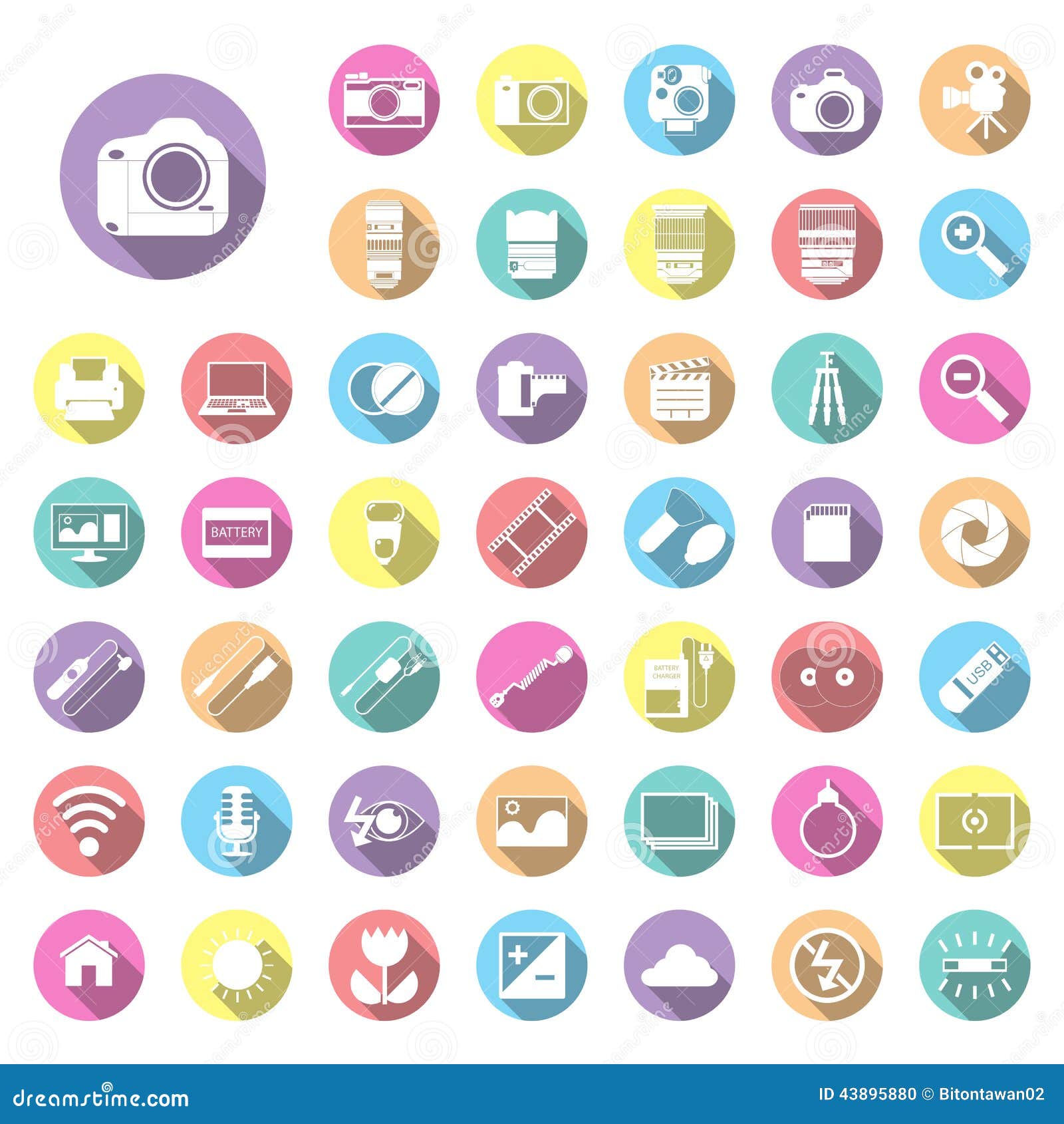 Photography camera icons stock vector. Illustration of macro - 43895880